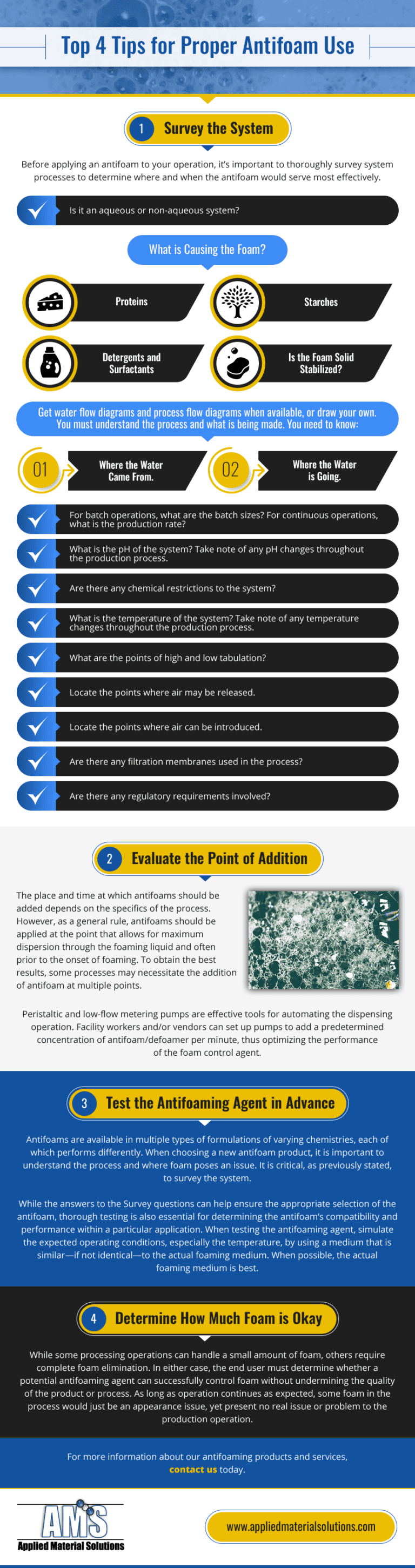 Top 4 Tips for Proper Antifoam Use - AMS Applied Material Solutions